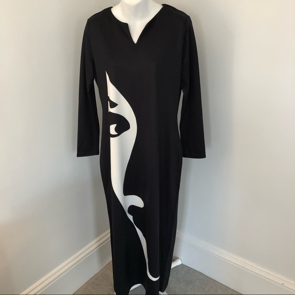 Tendency | Dresses | Tendency Nwt Black Graphic Maxi Dress | Poshmark